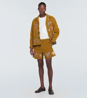 BODE Embroidered Cotton Shorts