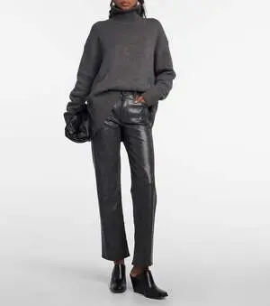 AGOLDE Sloane Mid-rise Straight Leather Pants