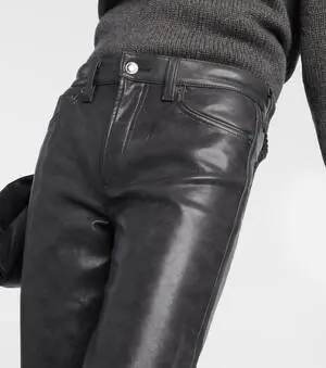 AGOLDE Sloane Mid-rise Straight Leather Pants
