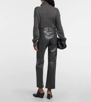 AGOLDE Sloane Mid-rise Straight Leather Pants