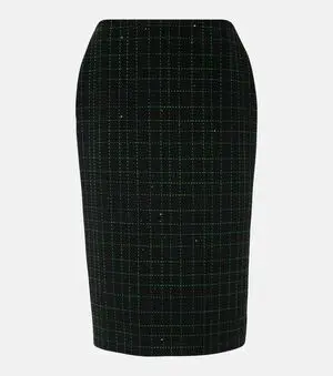 Elie Saab Sequined Tweed Midi Skirt