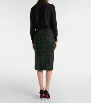 Elie Saab Sequined Tweed Midi Skirt