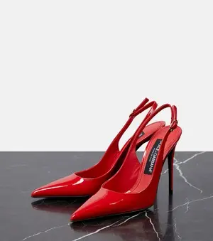 Dolce & Gabbana Dg Patent Leather Slingback Pumps