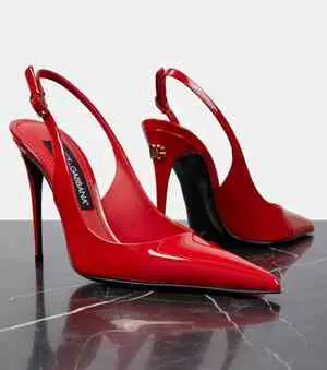 Dolce & Gabbana Dg Patent Leather Slingback Pumps