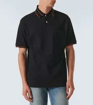 Gucci Cotton-blend Pique Polo Shirt - Black
