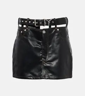 Y/project Faux Leather Mini Skirt - Black