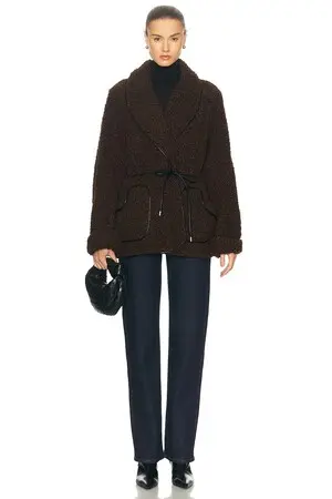 Simkhai Kimia Tie-waist Sherpa Jacket - Raven