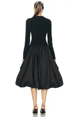 Simkhai Kenlie Mock Neck Midi Dress - Black