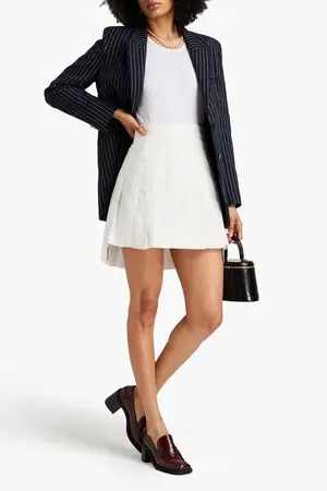 Thom Browne Pleated Linen Mini Skirt