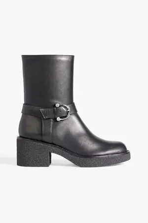 STUART WEITZMAN Mountain Buckle Leather Ankle Boots