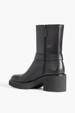 STUART WEITZMAN Mountain Buckle Leather Ankle Boots