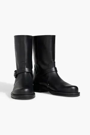 STUART WEITZMAN Maverick Buckled Leather Ankle Boots