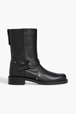 STUART WEITZMAN Maverick Buckled Leather Ankle Boots
