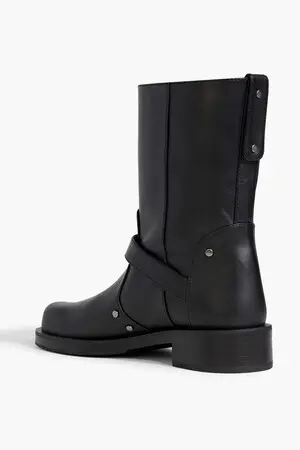 STUART WEITZMAN Maverick Buckled Leather Ankle Boots