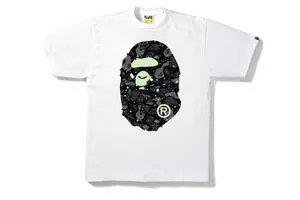 A BATHING APE Space Camo Big Ape Head Tee Shirt - White