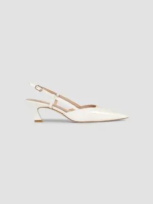 STUART WEITZMAN Vinnie 50mm Patent Leather Pumps Cream