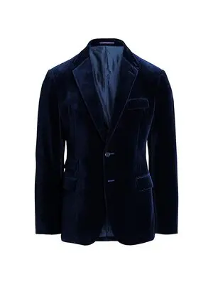 Ralph Lauren Men's Kent Cotton Velvet Jacket - Dark Maroon  - Pageant Blue