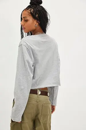 Free People The Perfect Long-sleeve Tee - Heather Grey
