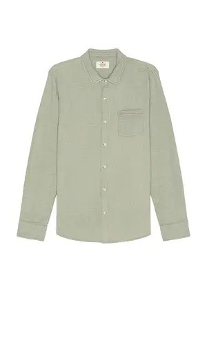 Marine Layer Classic Stretch Selvage Shirt In Green