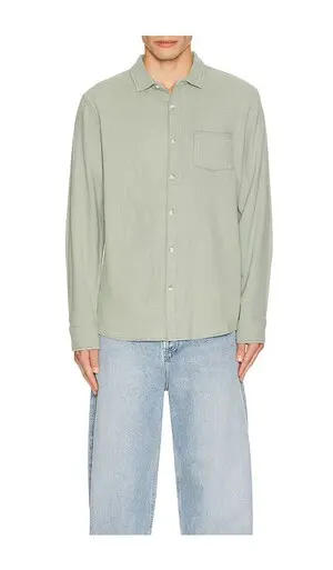Marine Layer Classic Stretch Selvage Shirt In Green
