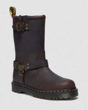 Dr. Martens Anistone Hi Leather Biker Boots - Brown