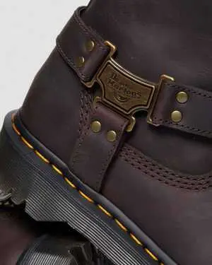 Dr. Martens Anistone Hi Leather Biker Boots - Brown