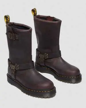 Dr. Martens Anistone Hi Leather Biker Boots - Brown