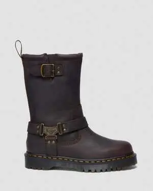 Dr. Martens Anistone Hi Leather Biker Boots - Brown
