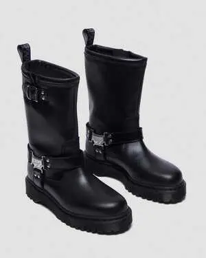 Dr. Martens Anistone Hi Leather Biker Boots - Black