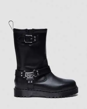Dr. Martens Anistone Hi Leather Biker Boots - Black