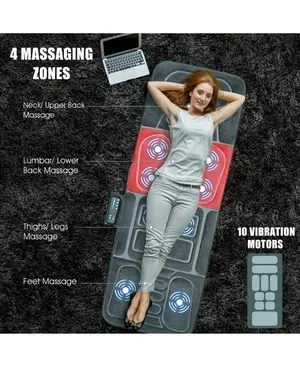 SKONYON Foldable Massage Mat With Heat And 10 Vibration Motors