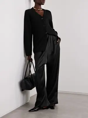 FFORME Dayne Sateen Wide-leg Pants - Black