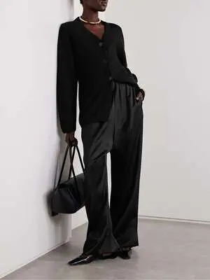 FFORME Dayne Sateen Wide-leg Pants - Black