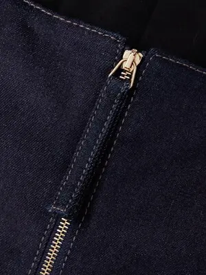 Carolina Herrera Denim Peplum Tank