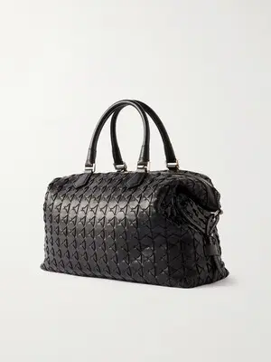 SERAPIAN Ani Woven Leather Tote - Black