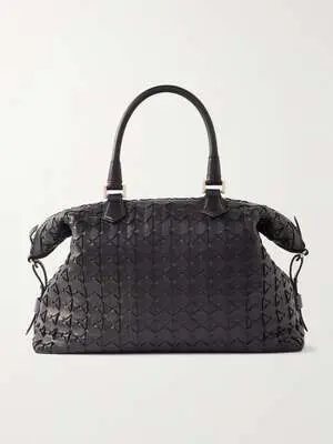 SERAPIAN Ani Woven Leather Tote - Black
