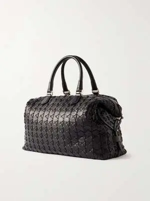 SERAPIAN Ani Woven Leather Tote - Black