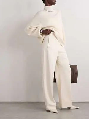 FFORME Peyton Crepe Wide-leg Pants - Cream