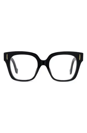 Loewe Anagram 51mm Square Eyeglasses - Shiny Black