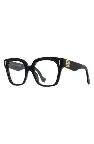 Loewe Anagram 51mm Square Eyeglasses - Shiny Black