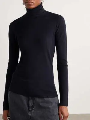 Loro Piana Taupo Ribbed-knit Wool Turtleneck Sweater