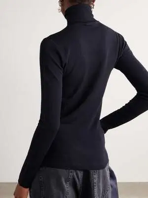 Loro Piana Taupo Ribbed-knit Wool Turtleneck Sweater