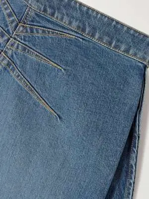 Alaïa High-rise Barrel-leg Jeans - Blue