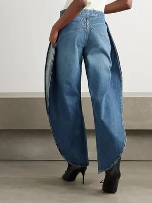 Alaïa High-rise Barrel-leg Jeans - Blue