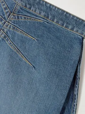 Alaïa High-rise Barrel-leg Jeans - Blue