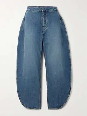 Alaïa High-rise Barrel-leg Jeans - Blue