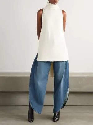 Alaïa High-rise Barrel-leg Jeans - Blue