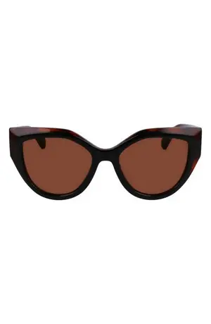 FERRAGAMO 53mm Cat Eye Sunglasses - Tortoise/black