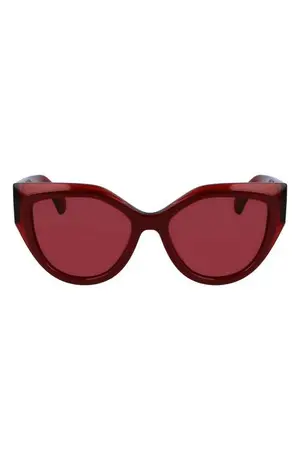 FERRAGAMO FERRAGAMO 53mm Cat Eye Sunglasses Transparent Burgundy/burgundy