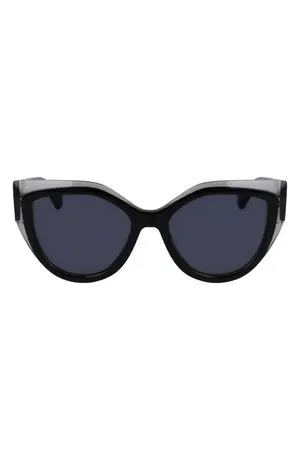 FERRAGAMO 53mm Cat Eye Sunglasses - Trnsprnt Grey/black